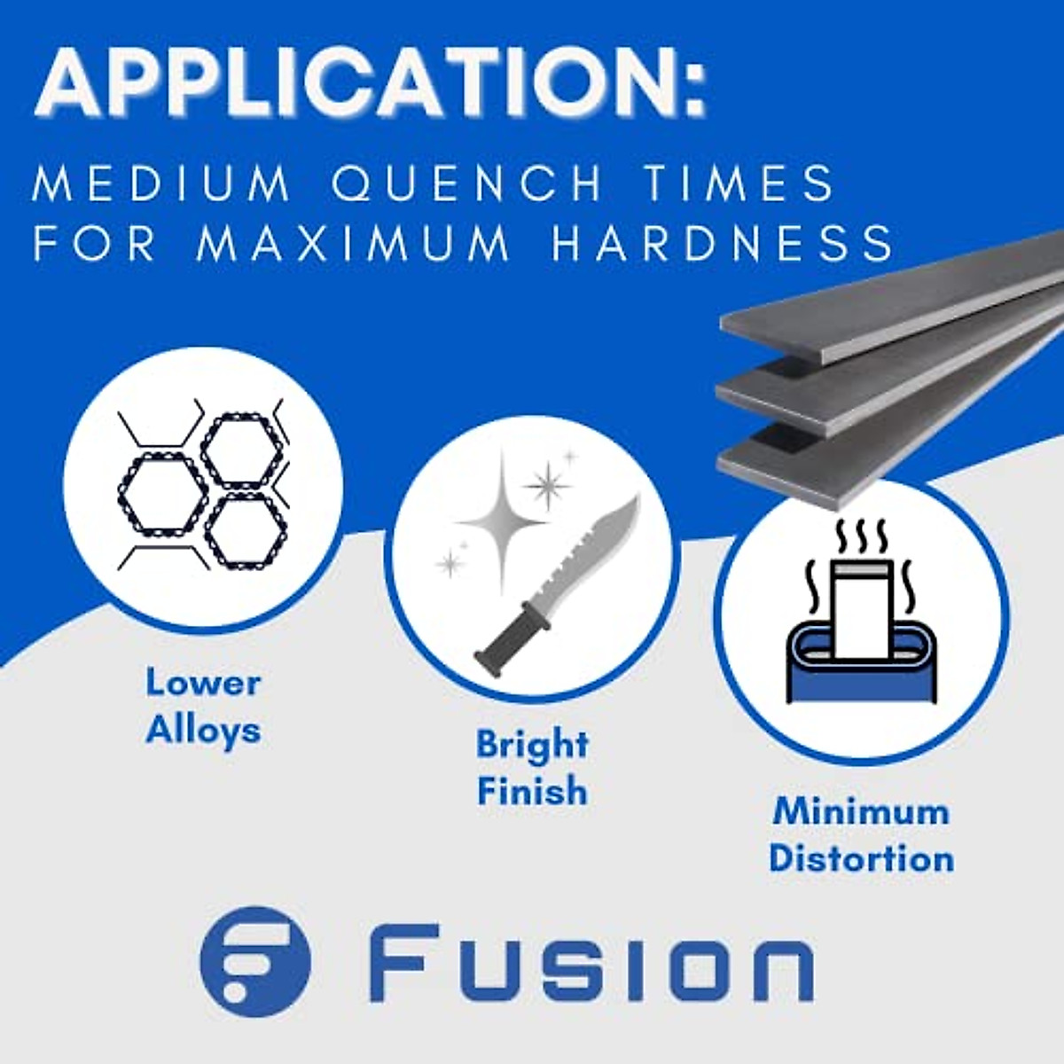 Quenching Oil for Heat Treating Knife Steel | Retains Bright Finish | Deep & Uniform Hardening | Fusion Quench 10 (1 Gallon)