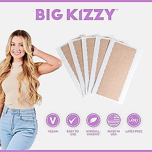 Big Kizzy Hair Extensions Tape - Regular Hold - Fits Most Tape in Hair Extensions, 4cm x .8cm Tape for Extensions, Professional Double Sided Extension Tape