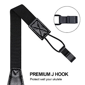 Ukulele Strap No Drill, IHOBOR Adjustable Double J Hook Uke Shoulder Strap, Premium Jacquard Blue totem Clip on Ukelele Strap, Easy to Use and Fit Most Standard Uke Sizes