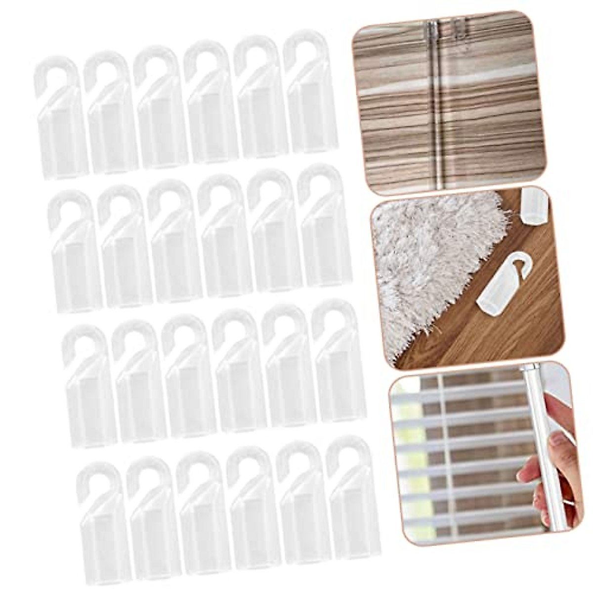 HANABASS 72 pcs Accessories Vertical Replacement Stick Wand Hardware Cap Blinds Sleeve Parts Fixing Operating Rod Connector Curtain Hook Caps for Tip Plastic Blind Rotating Blinder