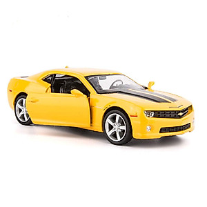 TGRCM-CZ 1/36 Scale Chevrolet Camaro Casting Car Model, Camaro Bumblebee Zinc Alloy Toy Car for Kids, Pull Back Vehicles Toy Car for Toddlers Kids Boys Girls Gift (Yellow)