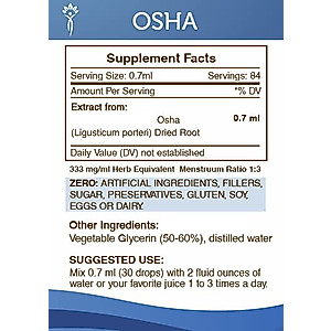 Secrets of the Tribe OSHA Tincture Alcohol-Free Extract, High-Potency Herbal Drops, Tincture Made from Responsibly farmed OSHA Ligusticum porteri Respiratory System Health 2 oz