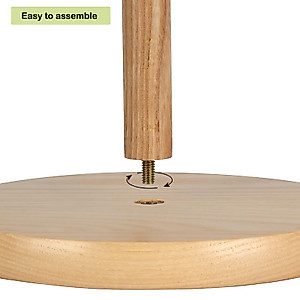 E-ROOM TREND Paper Towel Holder Bamboo Thicken Base Paper Towel Dispenser Kitchen Steady Bathroom Towel Roll Stand Organizer Wooden Paper Roll Holder for Countertop Table Cabinet(A074)