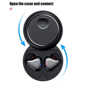 2 in 1 Portable Speakers Bluetooth Wireless Earbuds, 360 Surround Stereo Sound with Microphone, Touch Headset for Home Party Outdoor Travel(Black)