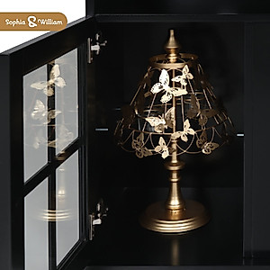 Sophia & Willia Home Electric Fireplace Heater Cabinet with 18" Insert Fireplace 1400W/4780 BTU, Living Room Media Entertainment Center TV Stand to 55" TV, Black