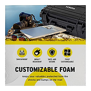 Koah Weatherproof Hard Case with Customizable Foam (18 x 14 x 7 Inch)