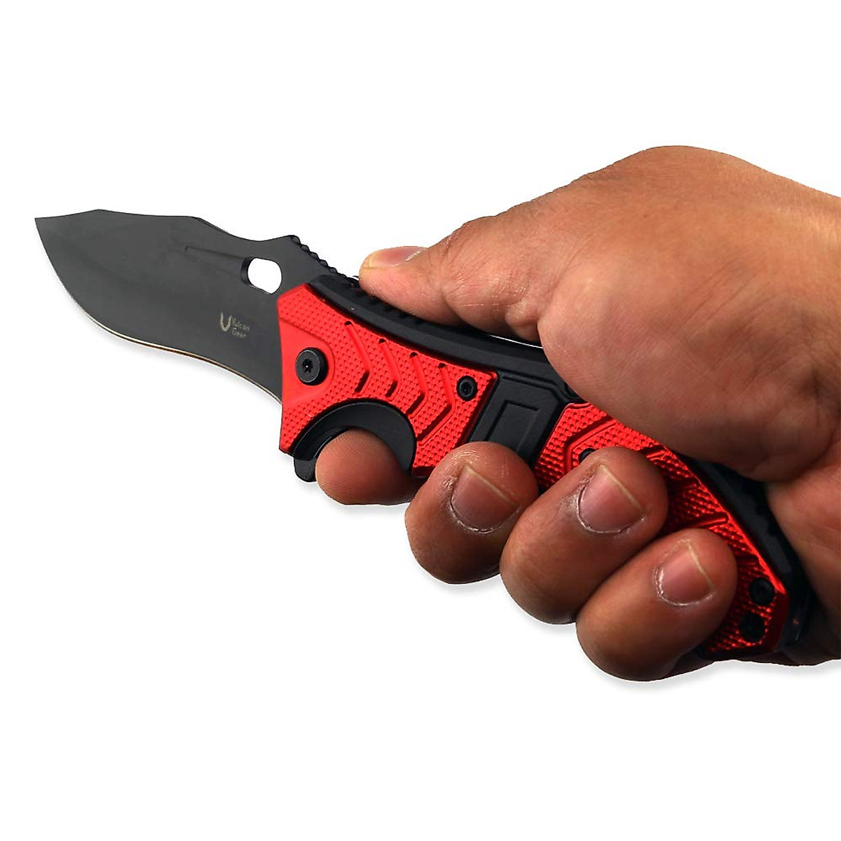 Vulcan Gear Assisted Open Metal Folding Knife (Red) …