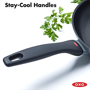 OXO Softworks Hard Anodized 28 cm Frying Pan Skillet, 3-Layered German Engineered Non-Stick Coating, Stainless Steel Soft-Touch Handle, Induction, Oven Safe up to 180 °C, Dishwasher Safe, Grey