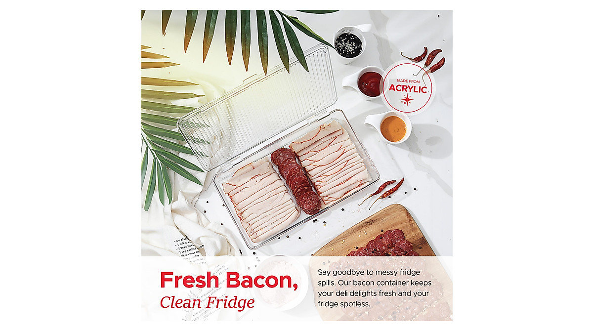 Tafura Bacon Container for Refrigerator – Keep Cold Cuts Fresh
