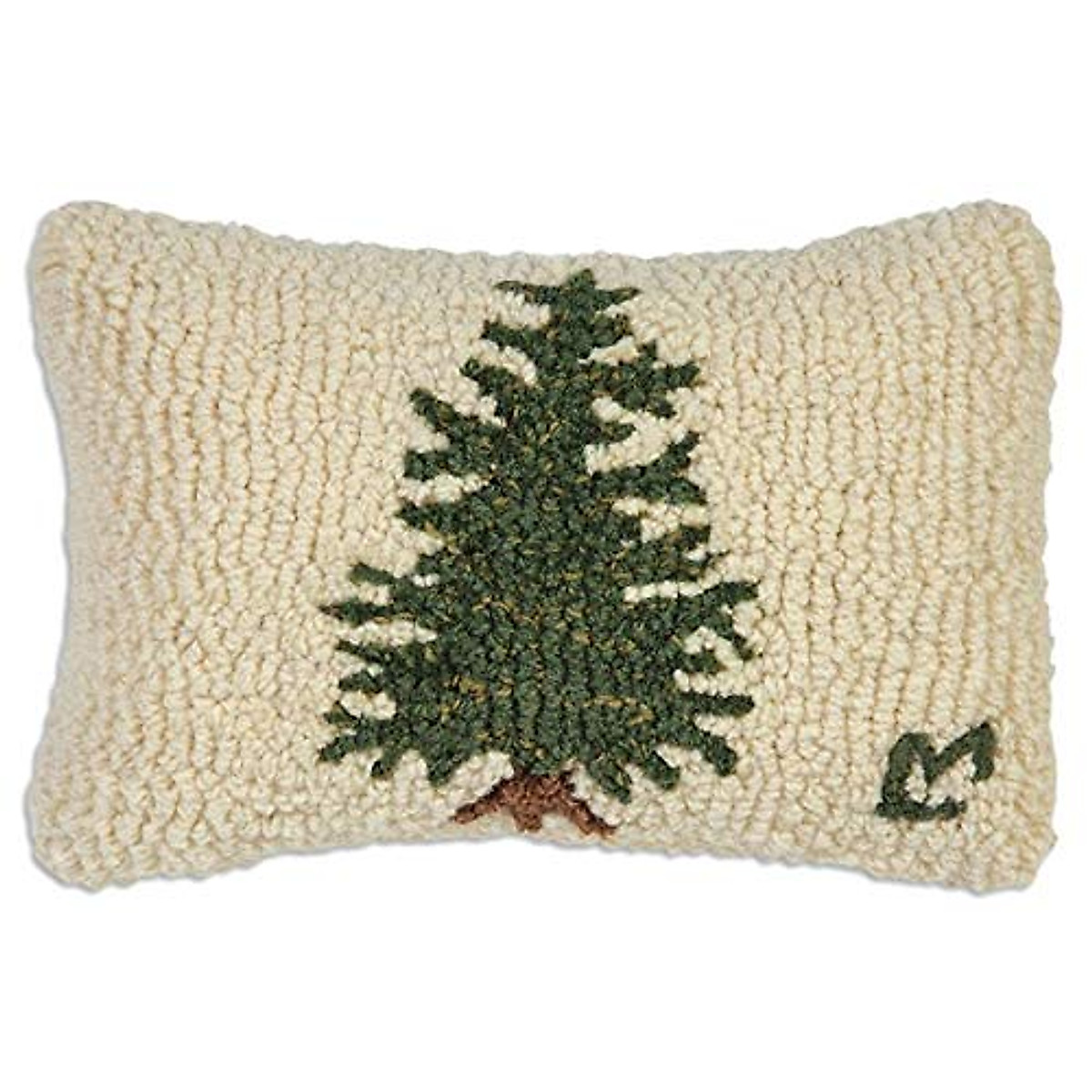 Chandler 4 Corners Artist-Designed Little Tree Hand-Hooked Wool Decorative Petite Throw Pillow (8” x 12”)