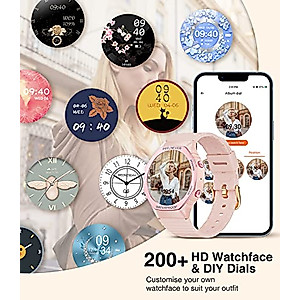 Smart Watch for Women,Answer/Make Call,1.32'' HD Touchscreen,100 Sports Modes Fitness Tracker with Heart Rate/Sleep Monitor/Blood Oxygen,IP67 Waterproof Smartwatch for iPhone Android Pink Purple