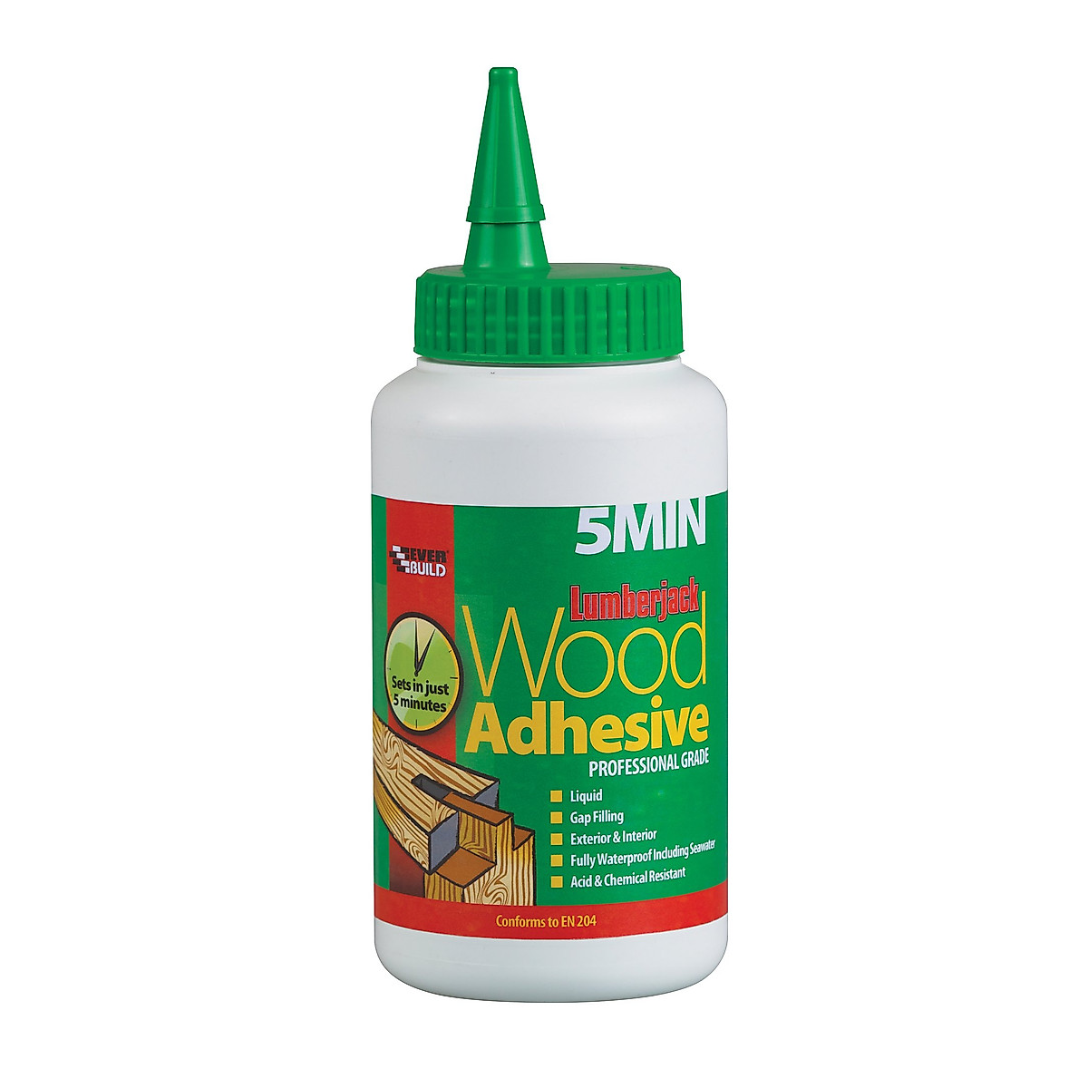 Everbuild 5MINPU7 Lumberjack 5min Polyure Wood Adhesive Liquid 750 g