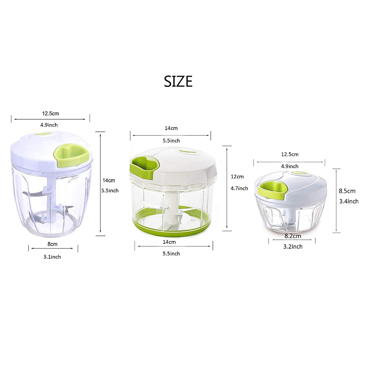 Manual Food Chopper Powerful Hand Held Chopper Mixer Processor to Chop Vegetables Fruits Nuts Onions Garlic Salad for Kitchen (3.5 cup) by Vinipiak