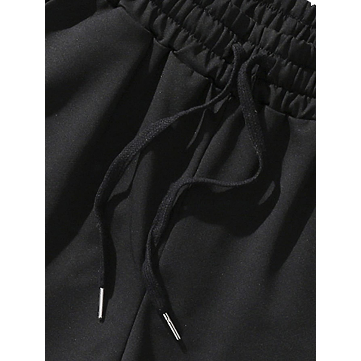 SOLY HUX Men's Cartoon Print Drawstring High Waisted Sweat Shorts Casual Summer Track Shorts with Pocket Black L