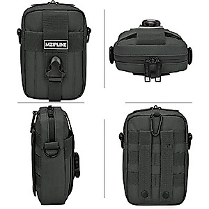 MZIPLINE Tactical Package-Smell Proof-Bag Crossbody Sling Shoulder Bags with Carbon Lining for Man (Black S)
