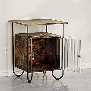 LiebeRen End Table,Large End Table,Nightstand,Side Table, Side Tables Bedroom,Mid Century Modern Nightstand,Vintage Style.