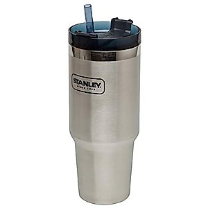 Stanley Adventure Reusable Vacuum Quencher Tumbler with Straw, Leak Resistant Lid, Insulated Cup, Maintains Heat for 4 Hours, Cold for 5 Hours, and Ice for 30 Hours - 20oz