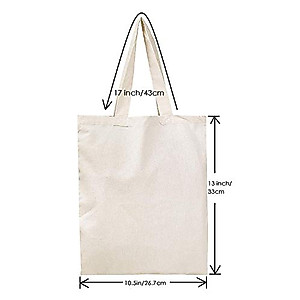 M-Aimee Canvas Craft Tote Bags - 10 Pack 13"x10" Fabric Blank Tote Bags, Natural Cotton for DIY Crafts, Gift Bag and Wedding, Birthday, Shopping, or Reusable Grocery Bag