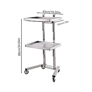 Folding Tray Trolley | Stainless Steel Rolling Cart - Modern Simple Pallet Design Utility Cart on Wheels for Living Room, Bathroom, Kitchen, Bedroom
