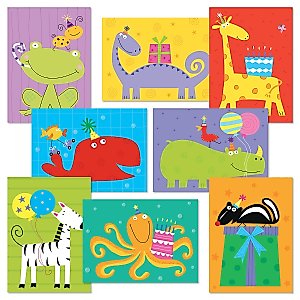 Current Kids Birthday Greeting Cards Value Pack - Set of 16, 8 Unique Designs, Large 5 x 7 Inch Cards, Sentiments Inside, Envelopes Included