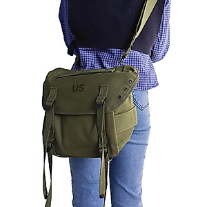 YBRR M1961 M1956 Butt Pack Bag Pouch US Vietnam Era Canvas Combat Field Gear with Straps Green