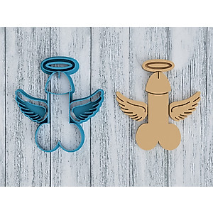 Naughty and Nice Angel Penis Cookie Cutter - Funny Adult Cookie Cutter Male Anatomy Bachelor Bachelorette Party Gag Gift (0006) (4 Inch)