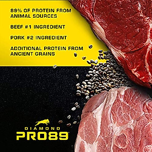 Diamond Pro89 Beef, Pork and Ancient Grains Dry Dog Food Formula with High Protein, Probiotics, and Premium Ingredients