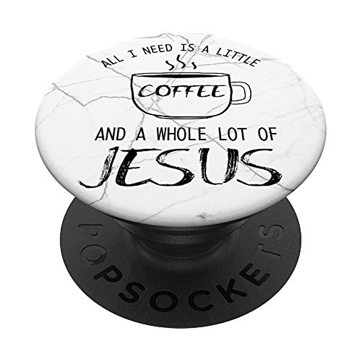 Hilarious Coffee and Jesus Christian Inspirational Gift Idea PopSockets PopGrip: Swappable Grip for Phones & Tablets