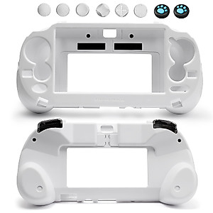CHENLAN L2 R2 Trigger Hand Grip Shell Controller Protective Case for Playstation PS Vita 1000 （White）