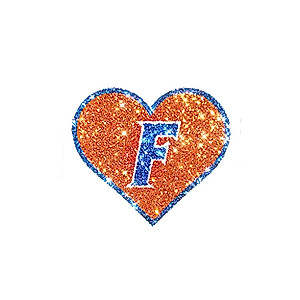 Florida Gators Heart Glitter Tattoo 4-pack