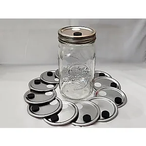 12 Wide mouth lid with injection port & filter