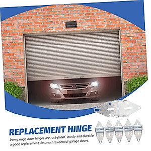 Angoily 6pcs Iron Garage Door Hinges Fix Garage Door Parts Heavy Duty Replacement Hinges