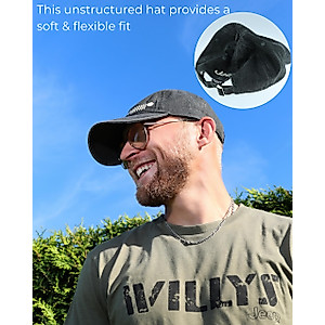 Jeep Grille Logo Garment Washed Hat Black