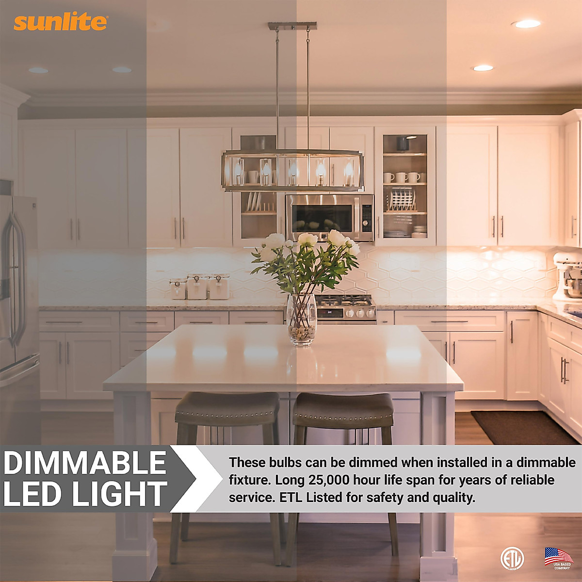 Sunlite 41380-SU LED Torpedo Tip B11 Chandelier Light Bulb, 7 Watts (60W Equivalent), 500 Lumens, Medium Base (E26), Dimmable, 27K - Warm White, 6 Pack, Frost