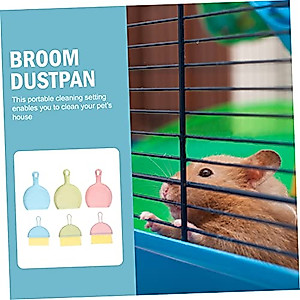 balacoo 9 Sets Hamster Cleaning Broom pan and Brush Chinchilla cage Cleaner Tabletop Brush Laptop Cleaning Brush car Cleaning Accessories pet cage Broom Brush Mini pet Bed Small Child pp