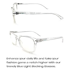 Readerest Blue Light Blocking Reading Glasses (Clear, 1.75 Magnification) Computer Eyeglasses With Thin Reflective Lens, Antiglare, Eye Strain, UV Protection, Stylish For Men And Women