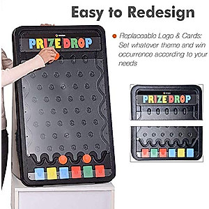 ZeHuoGe 30" Prize Drop Boards Disk Game Foldable Stand Customizable 6 Slots with 10 Pucks for Carnival Tradeshow Party