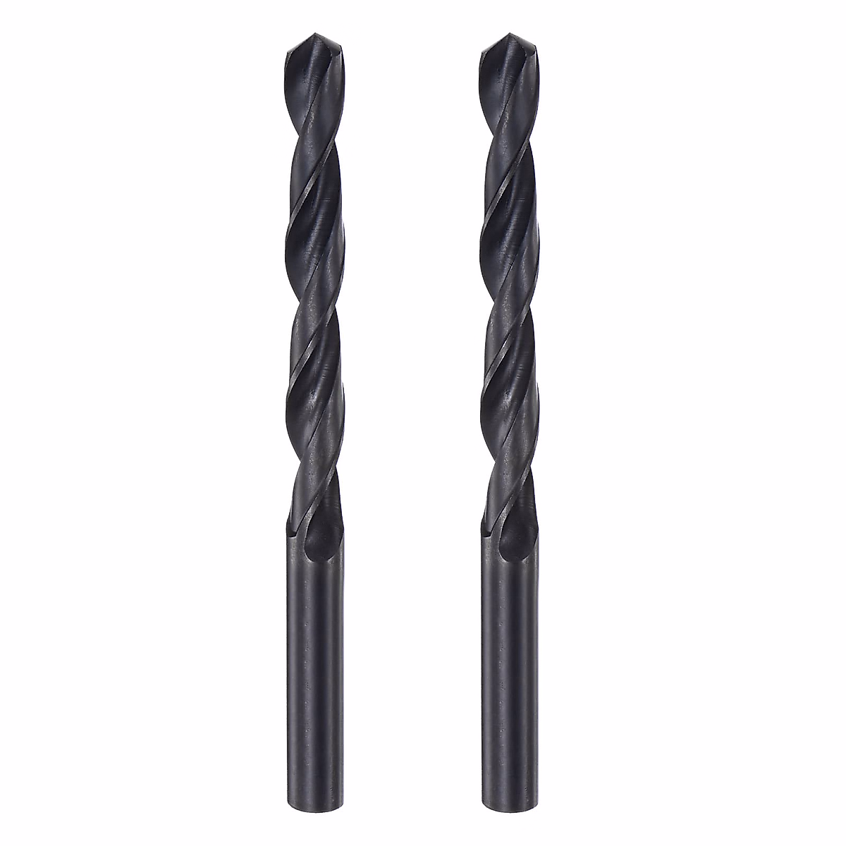 uxcell 6542 High Speed Steel Straight Shank Twist Jobber Drill Bit, Fully Ground Black Oxide Drill Bits 9.9mm Drill Diameter 132mm Total Length 2 Pcs