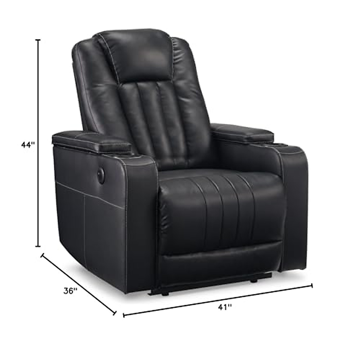 Signature Design by Ashley Center Point Urban Faux Leather Tufted Zero Wall Recliner, Black