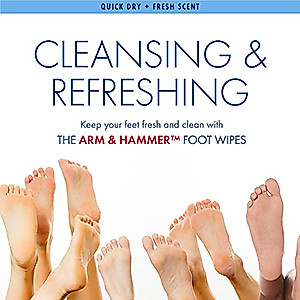Arm and Hammer Foot Wipes, Cleansing & Refreshing Quick-Dry Wipes, Odor Remover Textured Foot Wipes, Smelly Feet to Fresh Feet Foot Wipe, Feet Wipes Dry Skin, 1 pouch (30 wipes)
