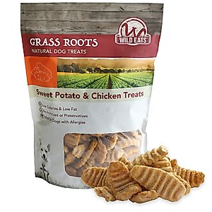Wild Eats Sweet Potato & Chicken Treats for Dogs–12 oz. (Low Calorie, Low Fat Alternative to Traditional Dog Biscuits, Dog Cookies, and Dog Bones) Healthy Dog Treats Perfect Training Treats for Dogs