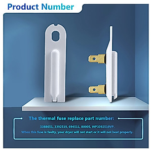 3387747 Dryer Heating Element & 279816 Thermostat Kit & 279973 3392519 Thermal cut-off Fuse Replacement Compatible with Kenmore, Samsung, Whirlpool, KitchenAid electric dryers and more