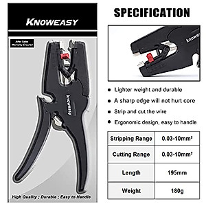 Wire Stripper, knoweasy Wire Stripper Tool with Cutter and 2 in 1 Wire Stripping Tool Works for Electronic,Electric,Automotive from 32 to 7 AWG