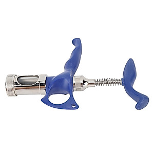 Jeanoko Livestock Syringe Chicken Pox Needle Type 136 5ml Syringe Stainless Steel Chicken Pox Vaccine Syringe Inoculator for Home Farm