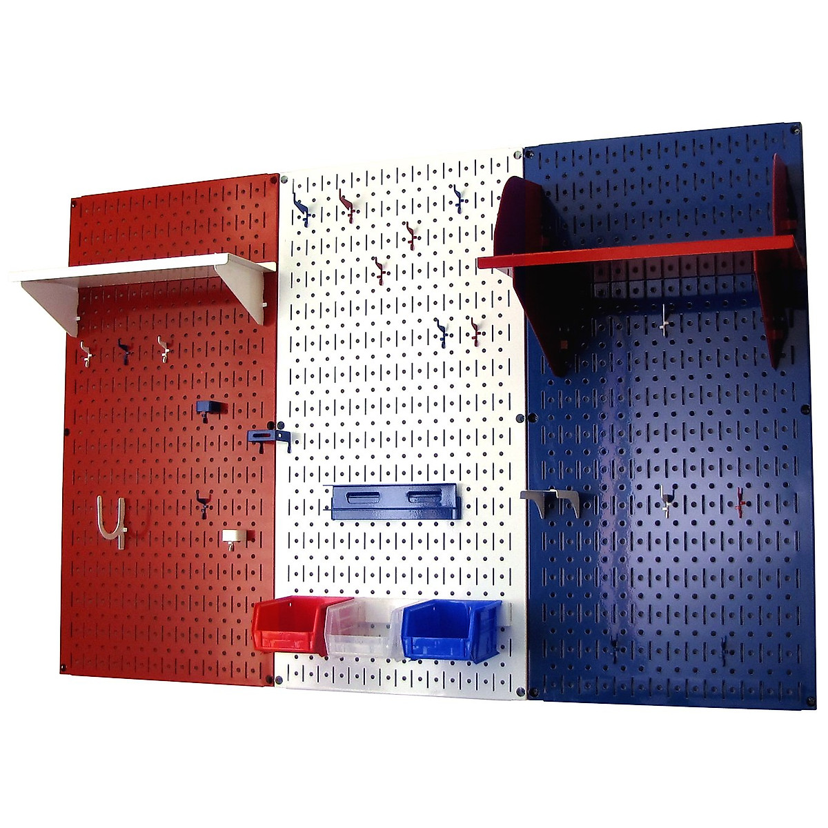 Wall Control Patriot Pegboard Organizer American Made 4ft Metal Pegboard Tool Storage Kit Made in The USA