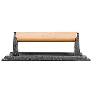 Tezzorio (Set of 3) Cast Iron Steak Weight/Bacon Press with Wooden Handle, 8 x 4-Inch Heavy-Weight Grill Press, Commercial Grade Burger/Panini Weight Press