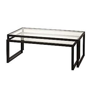 Henn&Hart Rectangular Nested Coffee Table in Blackened Bronze, Modern coffee tables for living room, studio apartment essentials