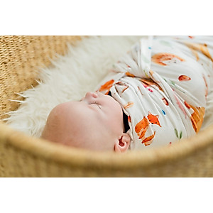 ADDISON BELLE – Swaddle Blanket– Viscose Made from Bamboo Soft Baby Blanket Baby Boy/Girl– Stretchy Newborn Baby Wrap –Nursery Receiving Blanket – Gender Neutral– 47” x 47” (Woodland Animals Print)