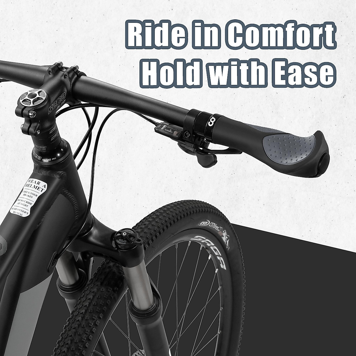 CyclingDeal Mountain Bike Grips Bicycle Handlebar Grips - Ergonomic Bike Grips Anti-Slip Design for MTB Grips - Soft Gel Bike Handlebar Grips - Quality Bike Handle Grips - Classic Grips