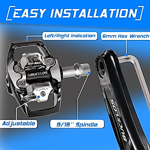 BUCKLOS SPD Clip Pedals PD-M780 MTB Mountain Bike Clipless Dual Sided Pedals - Road Bike Spin Bike Sealed Bearing Bicycle Clips in Pedal Compatible with Shimano SPD Cleats (9/16" Aluminum)